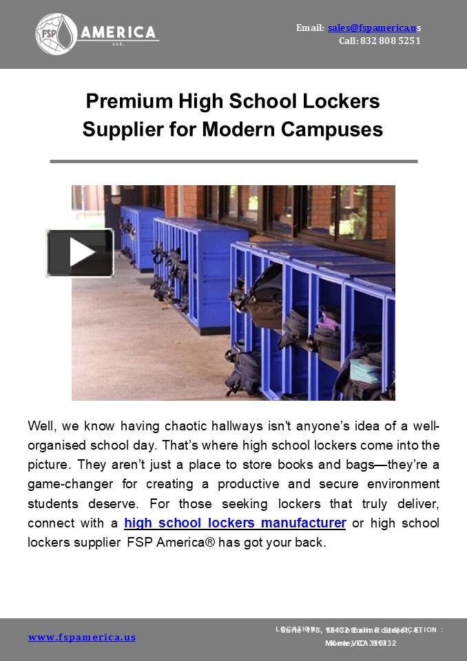 PPT – Premium High School Lockers Supplier for Modern Campuses PowerPoint presentation | free to ...