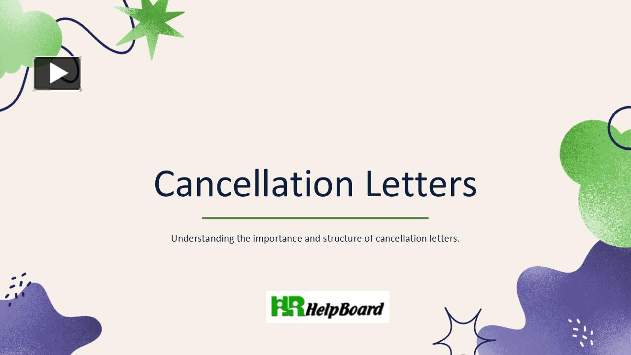 PPT – Cancellation Letter Sample PowerPoint presentation | free to download - id: 9ca88f-Mjc0N