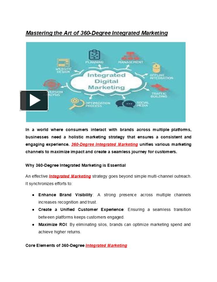PPT – Mastering the Art of 360-Degree Integrated Marketing PowerPoint presentation | free to ...