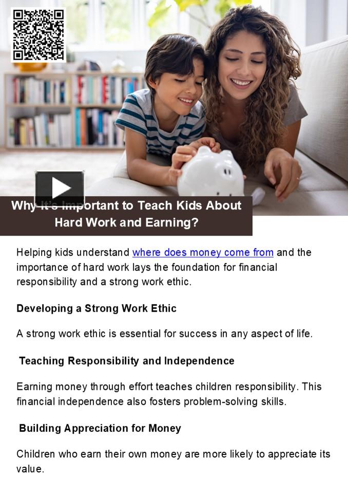 PPT – Why It’s Important to Teach Kids About Hard Work and Earning? PowerPoint presentation ...