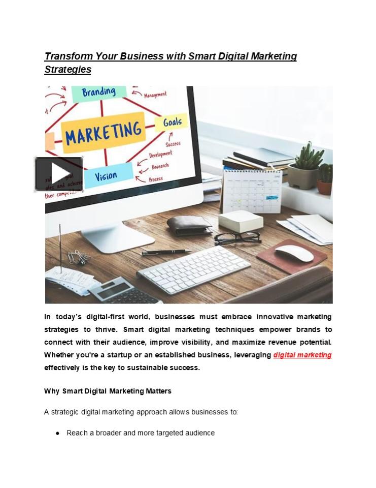 Ppt Transform Your Business With Smart Digital Marketing Strategies Powerpoint Presentation