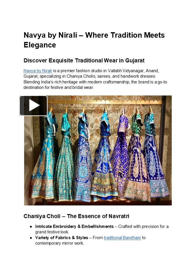 PPT – Navya by Nirali – Where Tradition Meets Elegance PowerPoint presentation | free to ...