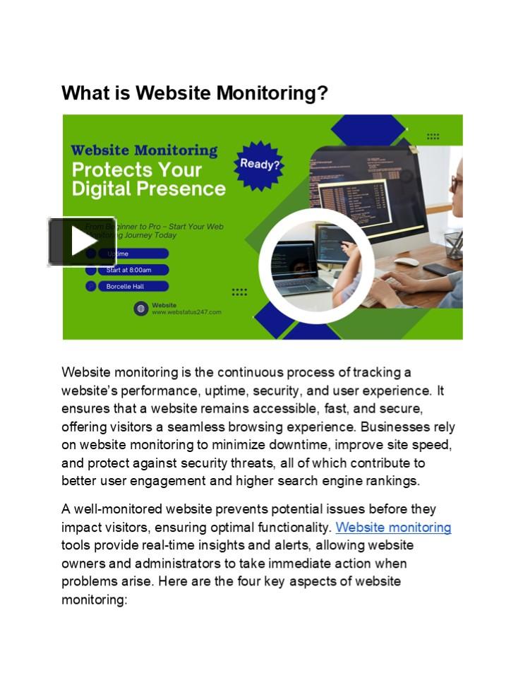What is Website Monitoring? presentation | free to download