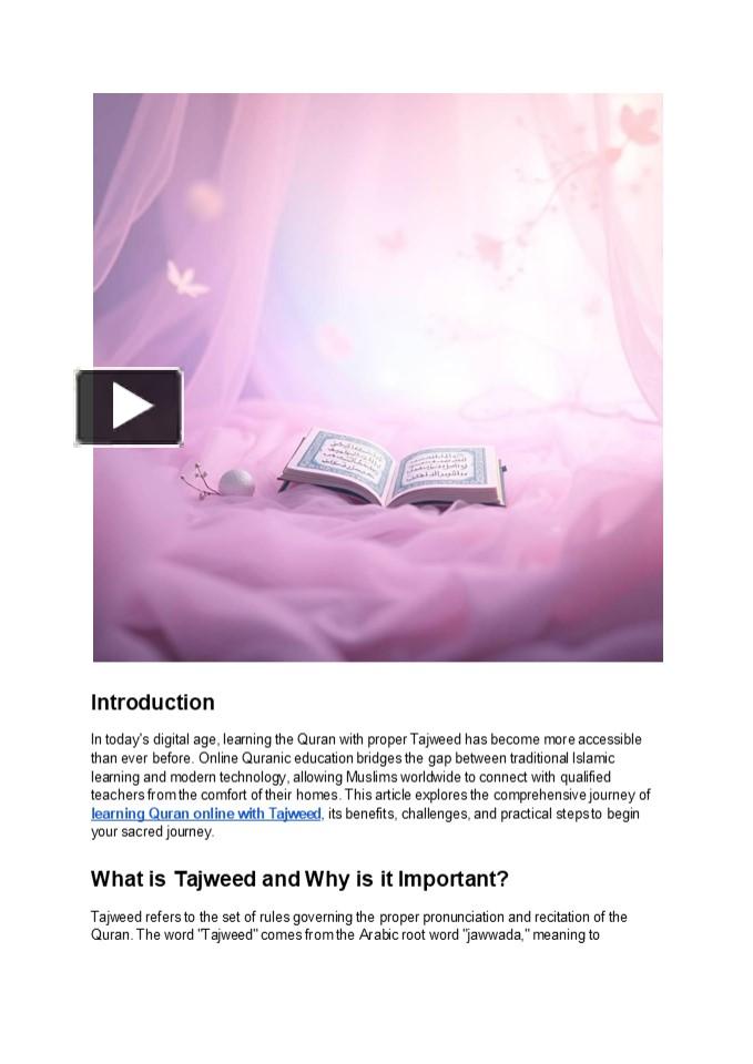 PPT – From Home to Heart: Learn Quran Online with Tajweed Today ...