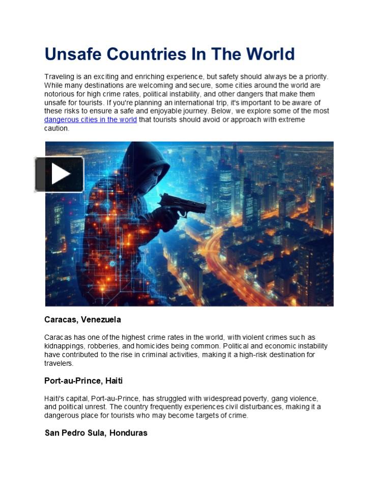 PPT – Dangerous-cities-in-the-world-most-for-tourists-countries-unsafe-city (1) PowerPoint ...