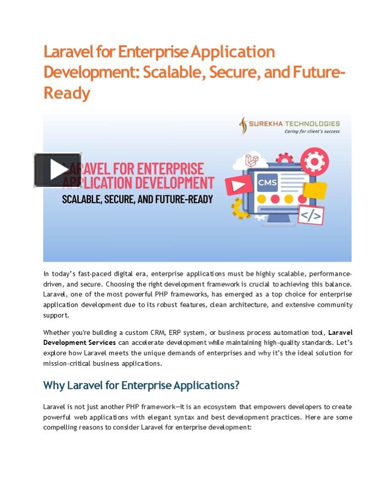 PPT – Laravel for Enterprise Application Development PowerPoint presentation | free to download ...