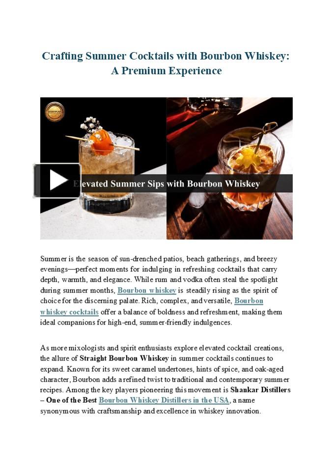 PPT – Bourbon Cocktails for Summer Elegance PowerPoint presentation | free to download - id ...