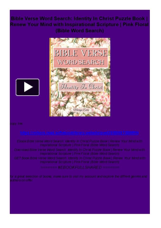 PDF Bible Verse Word Search: Identity In Christ Puzzle Book | Renew ...