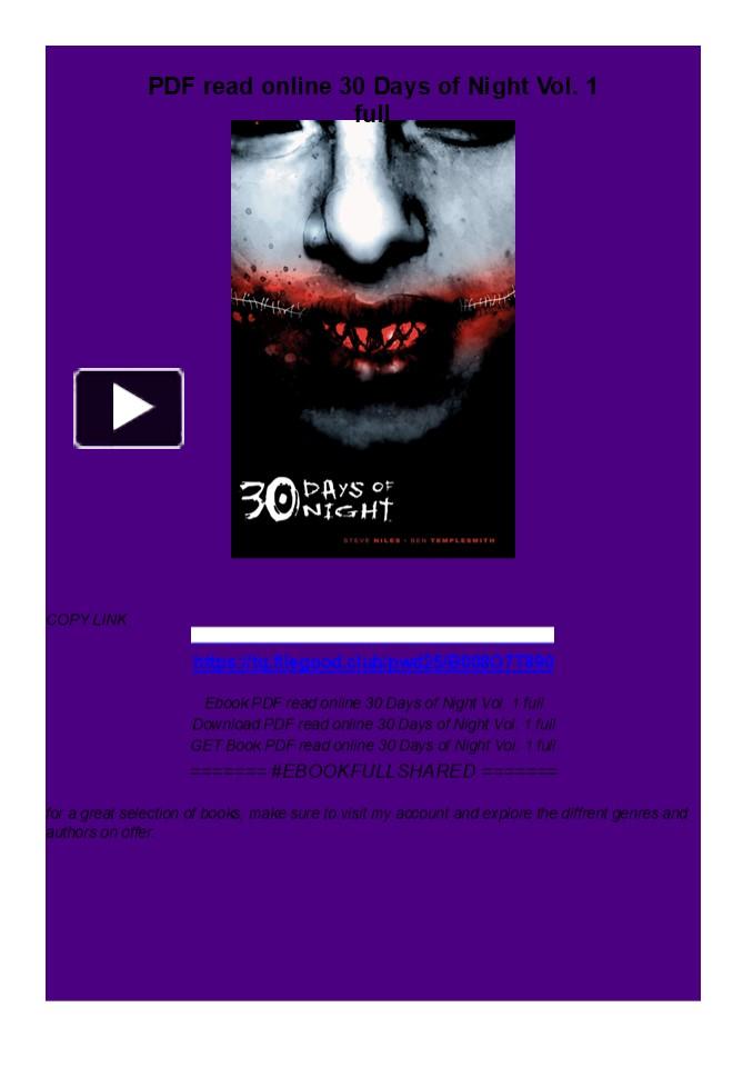 PPT – PDF read online 30 Days of Night Vol. 1 full PowerPoint presentation | free to download ...