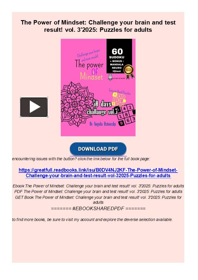 DOWNLOAD PDF The Power of Mindset: Challenge your brain and test result ...