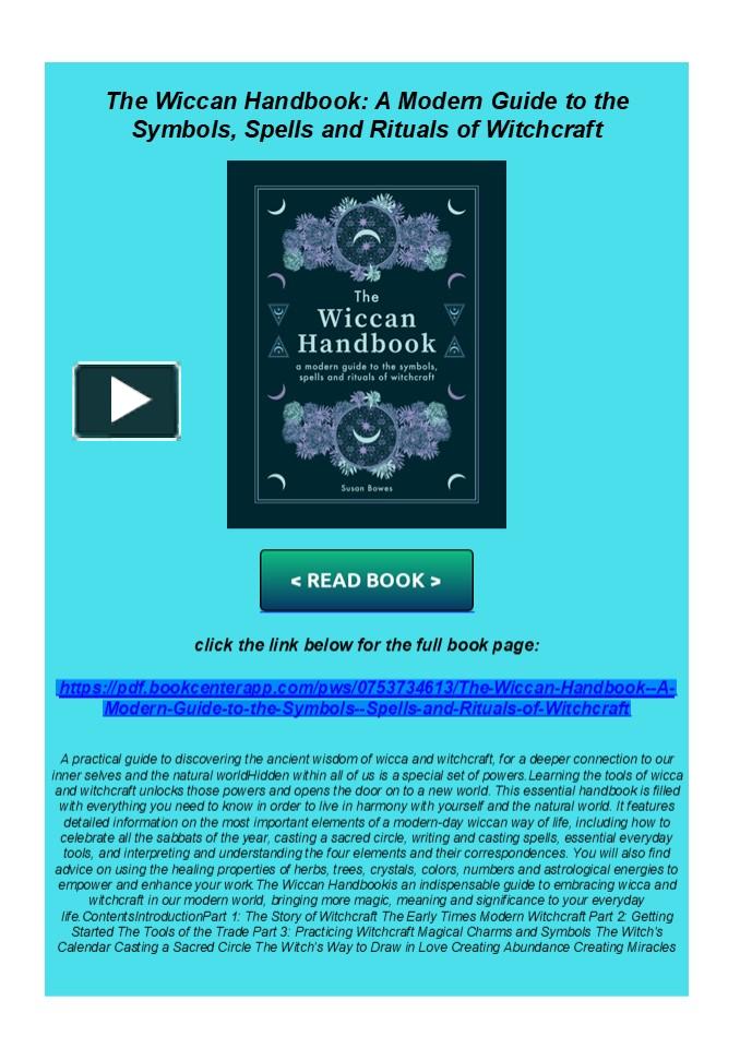 PPT – read pdf The Wiccan Handbook: A Modern Guide to the Symbols, Spells and Rituals of ...