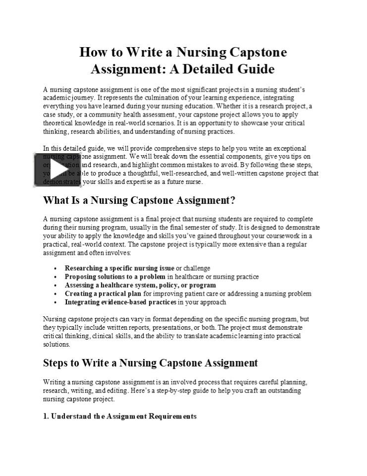 PPT – How to Write a Nursing Capstone Assignment: A Detailed Guide PowerPoint presentation ...
