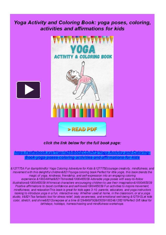 PPT – Kindle Yoga Activity and Coloring Book: yoga poses, coloring, act ...