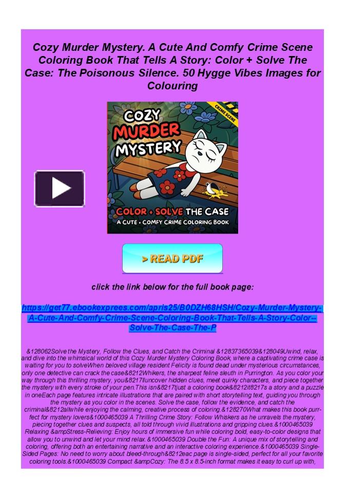 PPT – read_ Cozy Murder Mystery. A Cute And Comfy Crime Scene Coloring ...