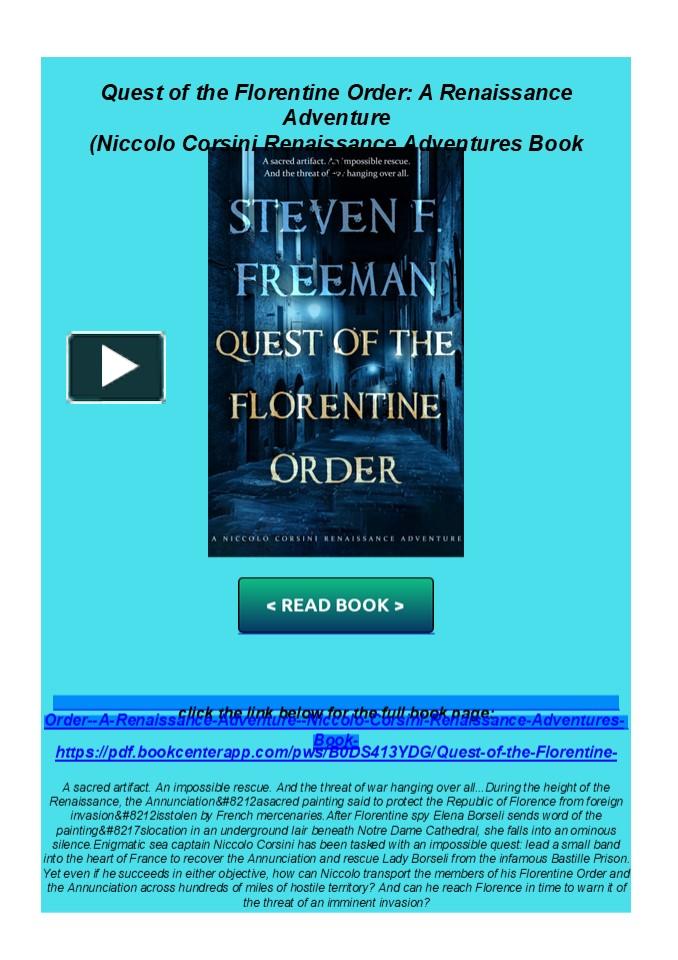 PPT – PDF Quest of the Florentine Order: A Renaissance Adventure (Niccolo Corsini Renaissance ...