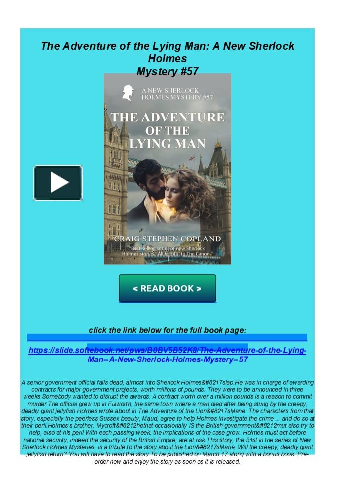 PPT – PDF The Adventure of the Lying Man: A New Sherlock Holmes Mystery ...