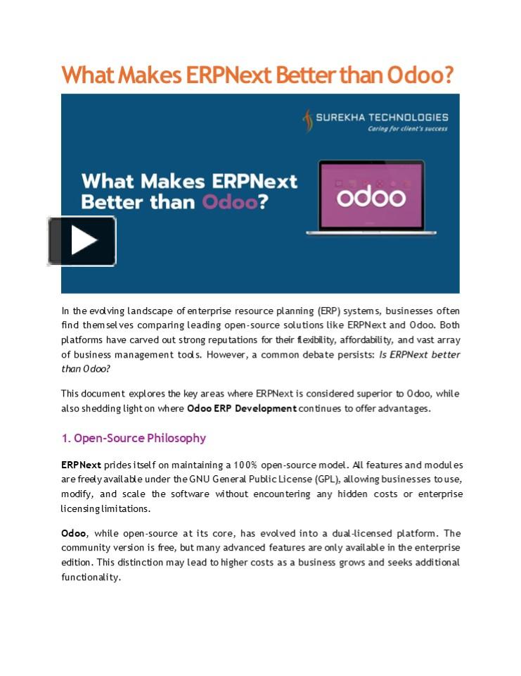 What Makes ERPNext Better than Odoo? | ERP Comparison Guide 2024 presentation | free to download