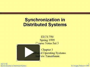 Synchronization in Distributed Systems presentation | free to view