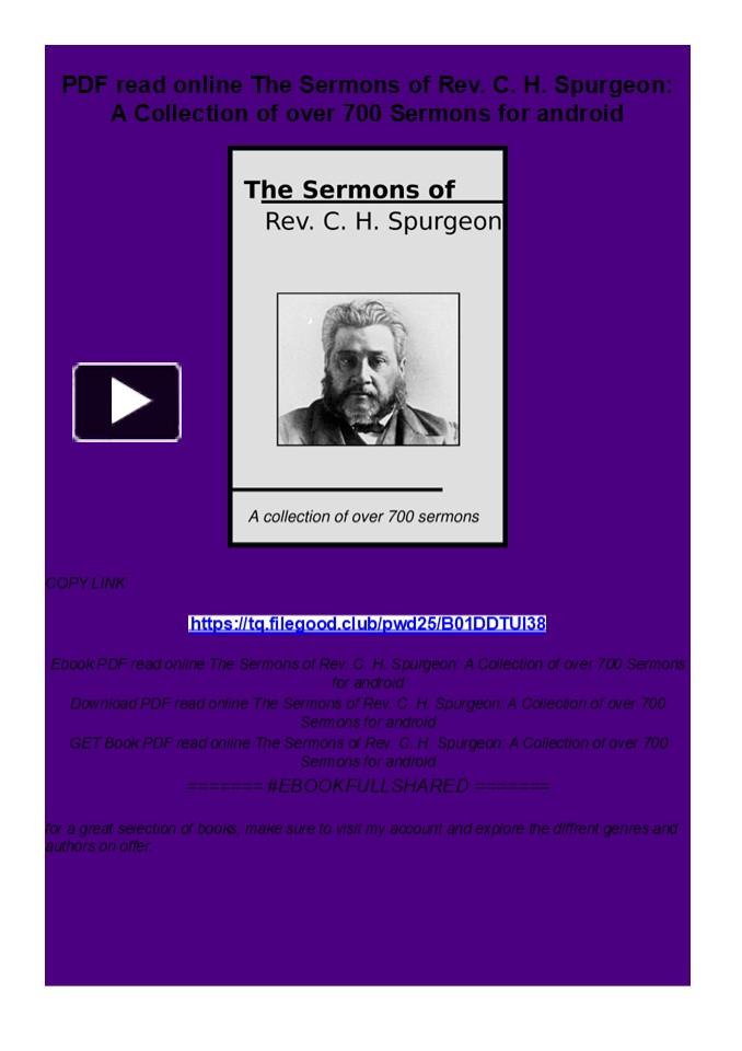 PPT – PDF read online The Sermons of Rev. C. H. Spurgeon: A Collection of over 700 Sermons for ...