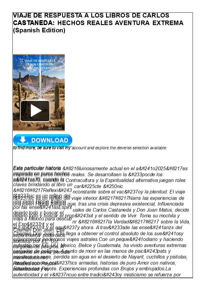 PPT – Kindle VIAJE DE RESPUESTA A LOS LIBROS DE CARLOS CASTANEDA ...