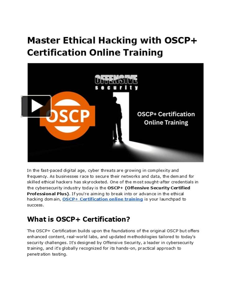PPT – Master Ethical Hacking with OSCP+ Certification Training PowerPoint presentation | free to ...