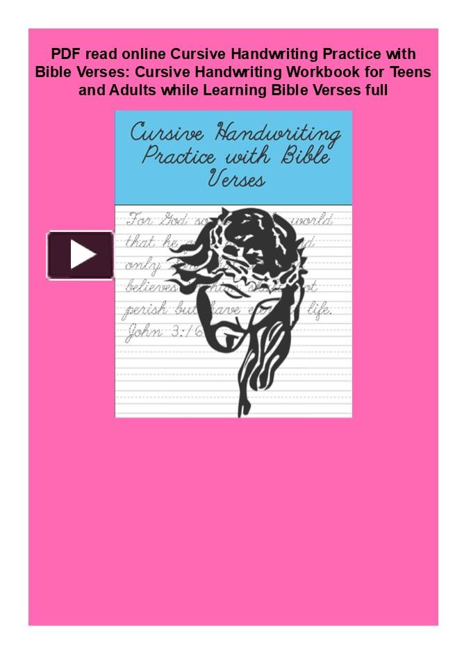 PDF read online Cursive Handwriting Practice with Bible Verses: Cursive ...