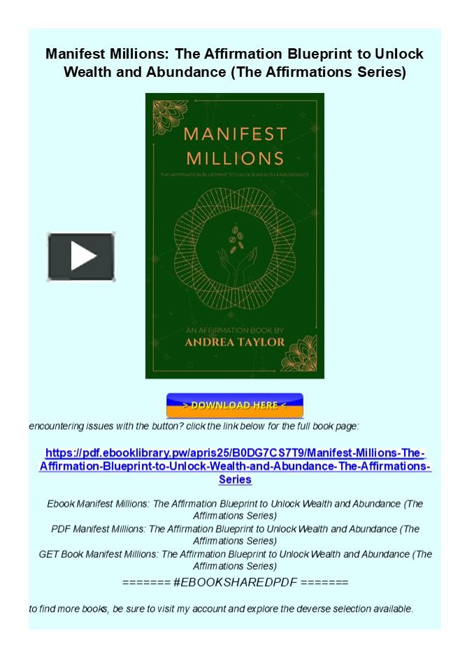 Download Manifest Millions: The Affirmation Blueprint to Unlock Wealth presentation | free to ...