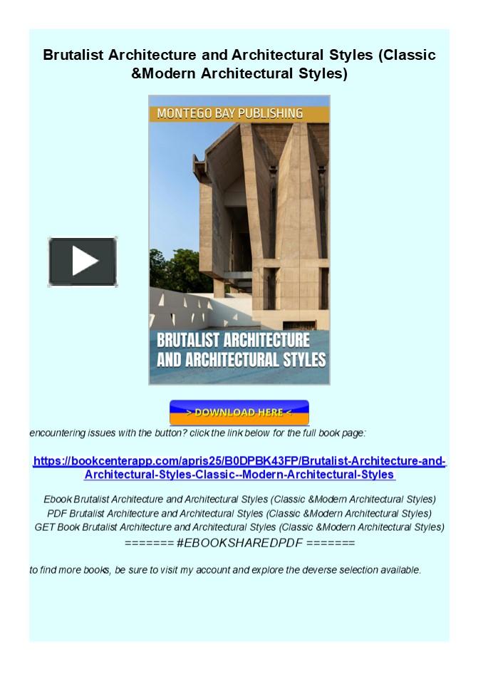 Kindle Brutalist Architecture and Architectural Styles (Classic & Mode presentation | free to ...