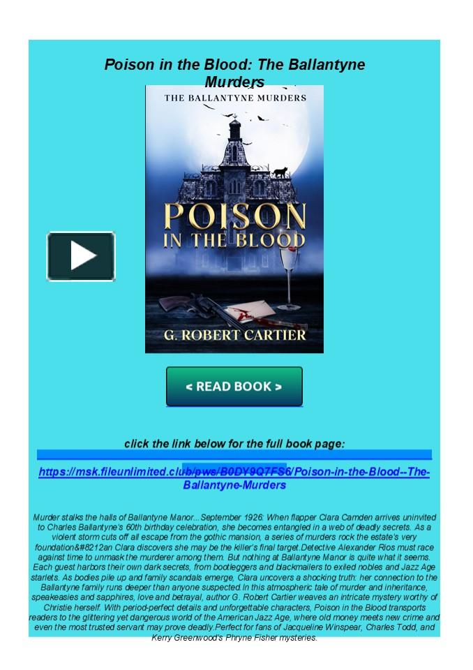 read pdf Poison in the Blood: The Ballantyne Murders presentation | free to download