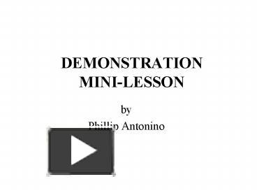 DEMONSTRATION MINILESSON presentation | free to view