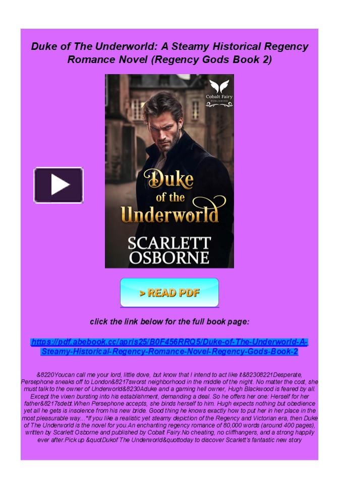 READ Duke of The Underworld: A Steamy Historical Regency Romance Novel presentation | free to ...