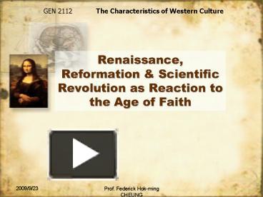 PPT – Renaissance, Reformation PowerPoint presentation | free to view ...