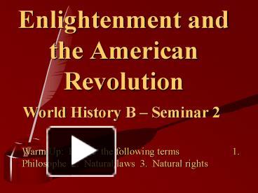 Enlightenment and the American Revolution presentation | free to view