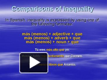 Comparisons of Inequality presentation | free to view