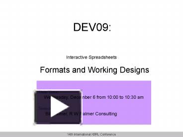 PPT – DEV09: PowerPoint presentation | free to view - id: a0a78-MThmO