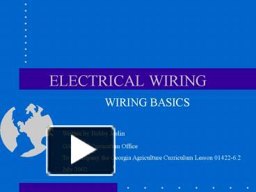 PPT – ELECTRICAL WIRING PowerPoint presentation | free to view - id ...