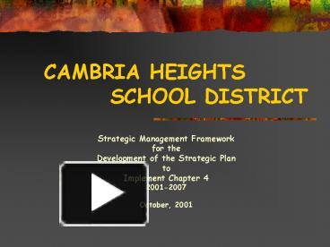PPT – CAMBRIA HEIGHTS SCHOOL DISTRICT PowerPoint presentation | free to view - id: a1eac-MzgzY