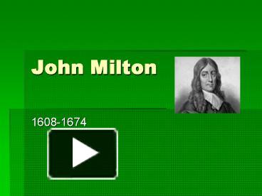 John Milton presentation | free to view