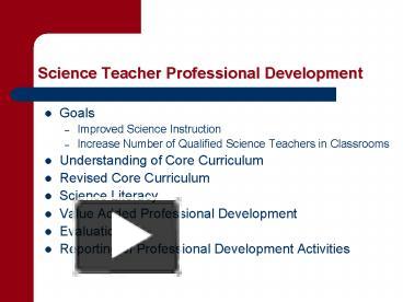 Science Teacher Professional Development presentation | free to view