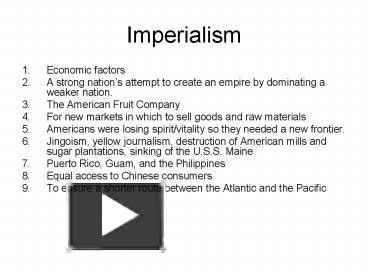 Imperialism presentation | free to view