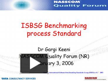 ISBSG Benchmarking process Standard presentation | free to view