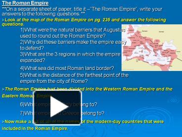 The Roman Empire presentation | free to view