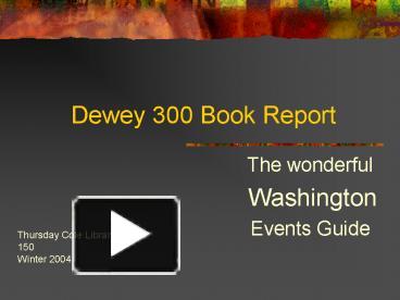 PPT – Dewey 300 Book Report PowerPoint presentation | free to view - id ...