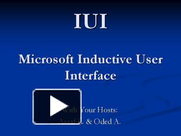 IUI Microsoft Inductive User Interface presentation | free to view