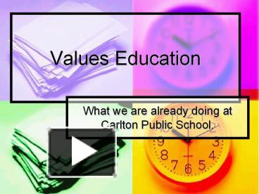 Values Education presentation | free to view