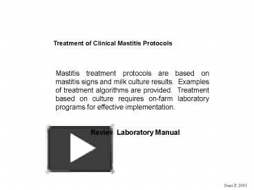 PPT – Clinical Mastitis Definition: PowerPoint presentation | free to view - id: a424d-OTU0M