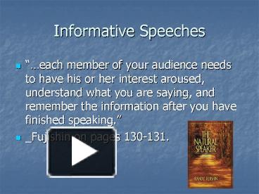 Informative Speeches presentation | free to view