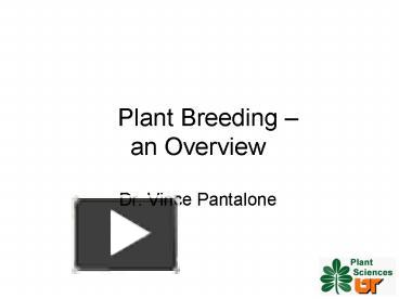 PPT – Plant Breeding an Overview PowerPoint presentation | free to view ...