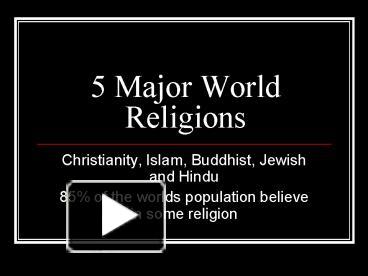 5 Major World Religions presentation | free to view