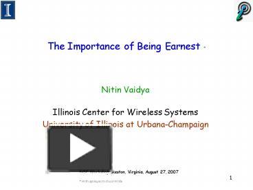 The Importance of Being Earnest presentation | free to view